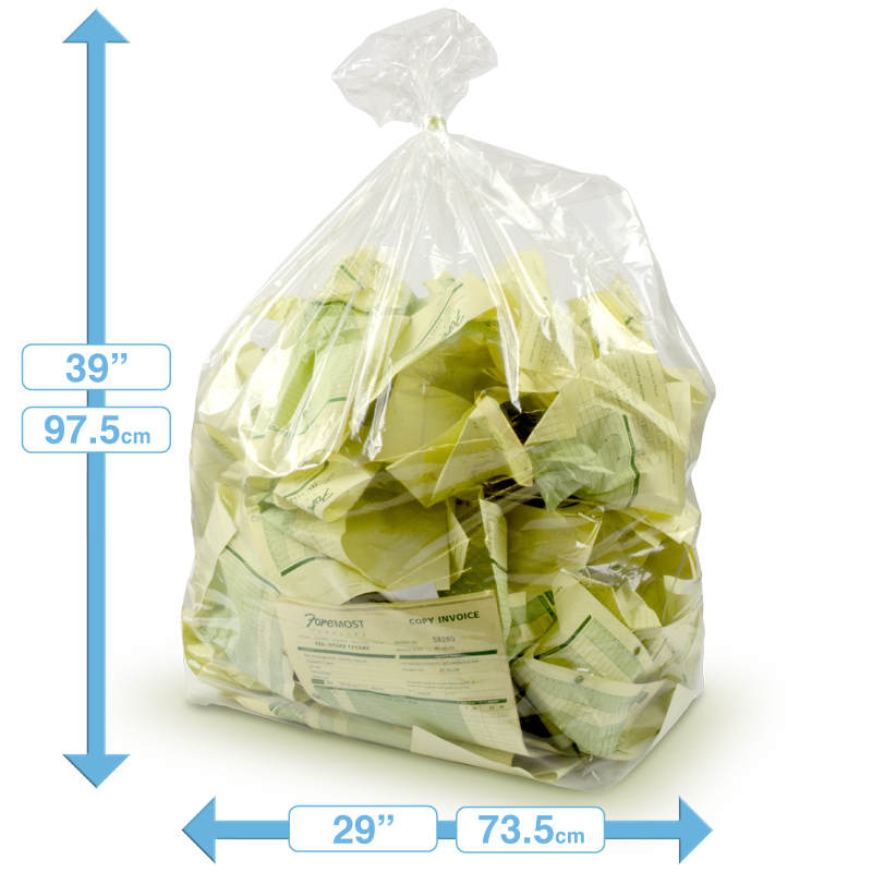 18x29x39 Clear refuse sacks - Extra Heavy Duty | Clear and Coloured ...