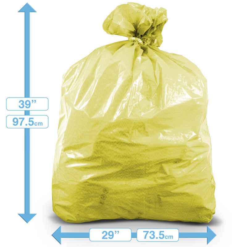 18x29x39 heavy duty Yellow refuse sacks | Clear and Coloured refuse ...